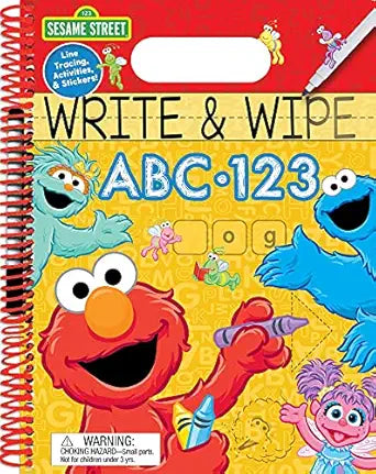 Sesame Street Write And Wipe ABC & 123 - Studio Fun Int'l | Reusable ...