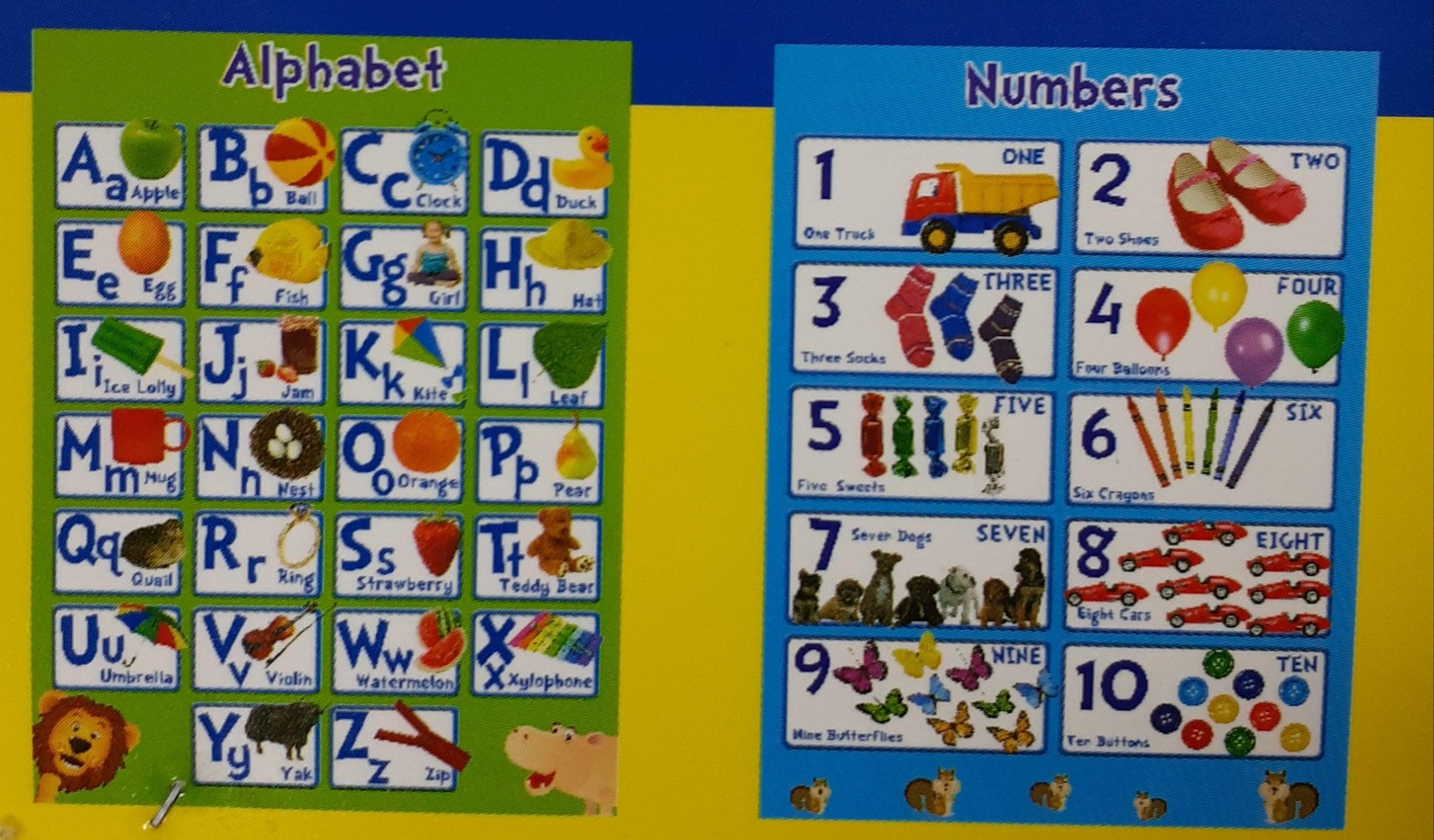 My First Early Learning Charts - 4 Charts Alphabet, Numbers, Colours a
