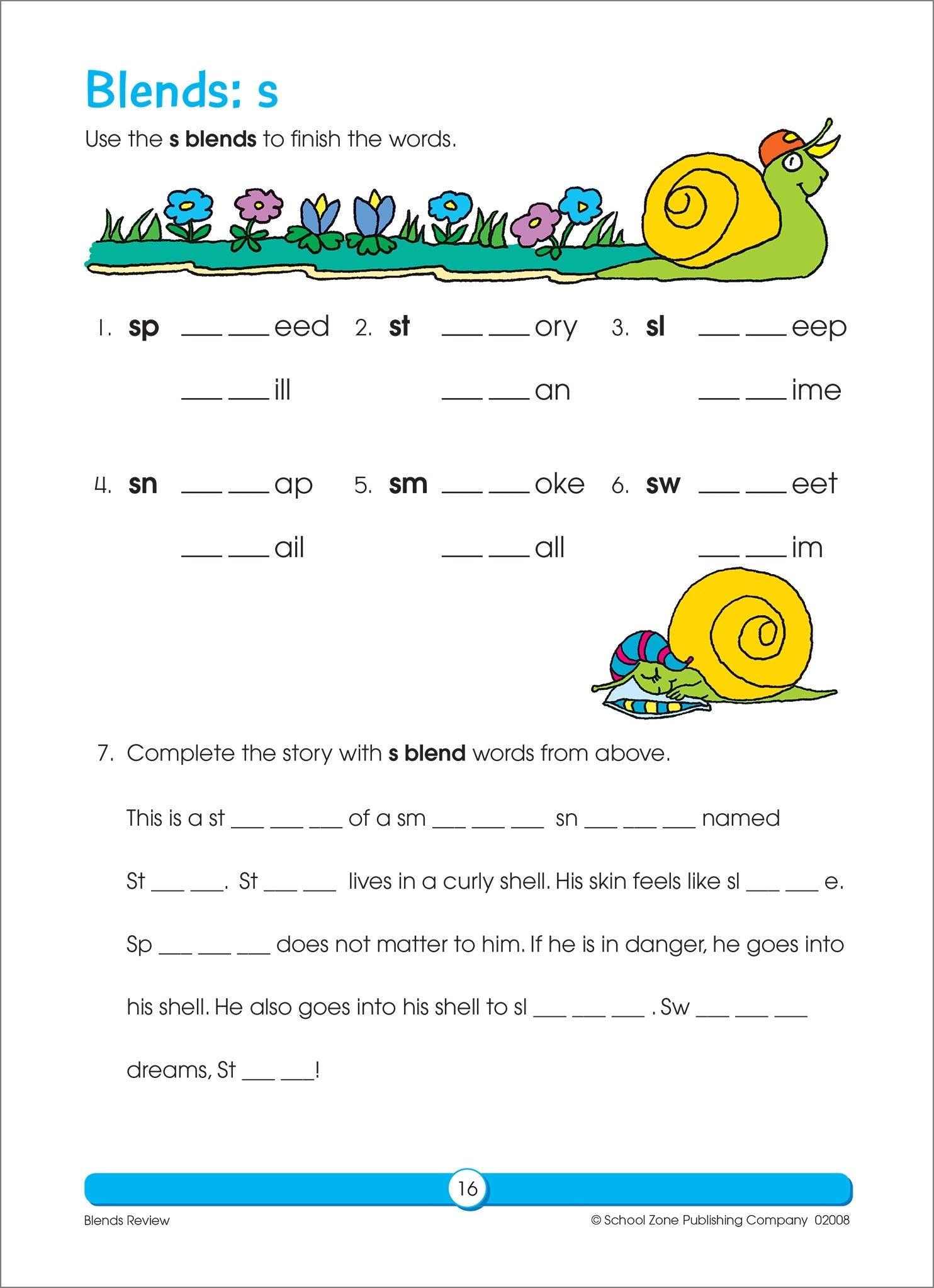 School Zone Phonics Review Workbook - Age 7-9