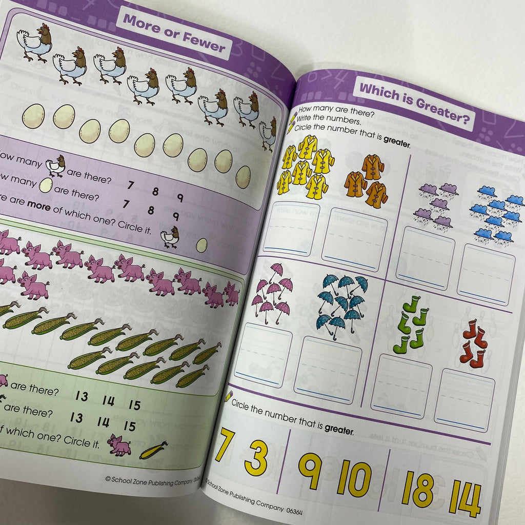School Zone Big Math K-1 Workbook Ages 5-7